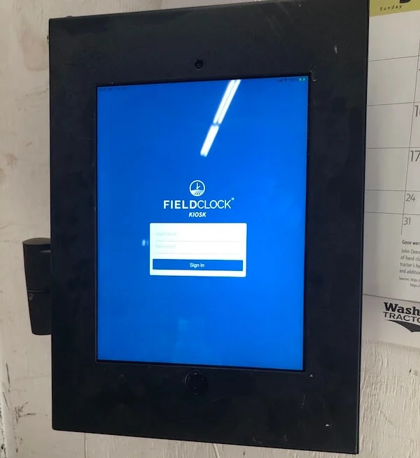 FieldClock Kiosk - Track your packhouse, cold storage, and office